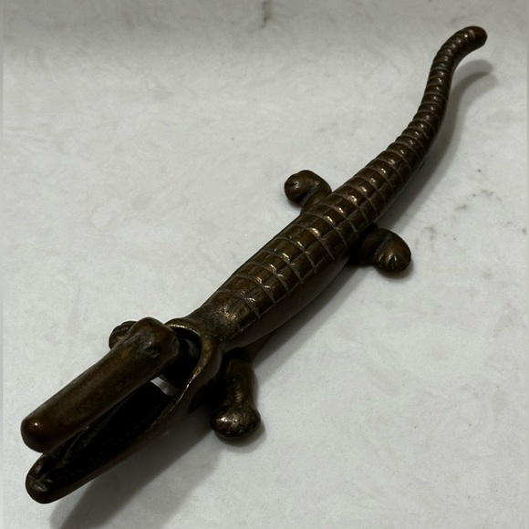 Kitchen | Vintage Alligator Crocodile Nut Cracker Solid Brass Gator 8 ...